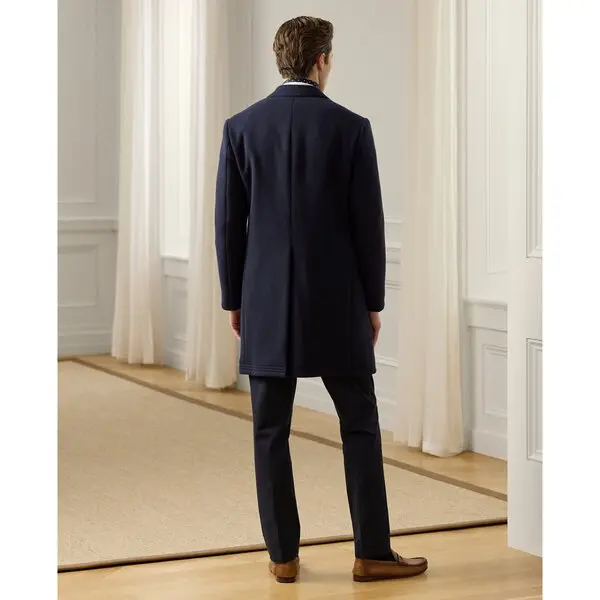 Ralph Lauren Kent Hand-tailored Wool-blend Topcoat - Navy