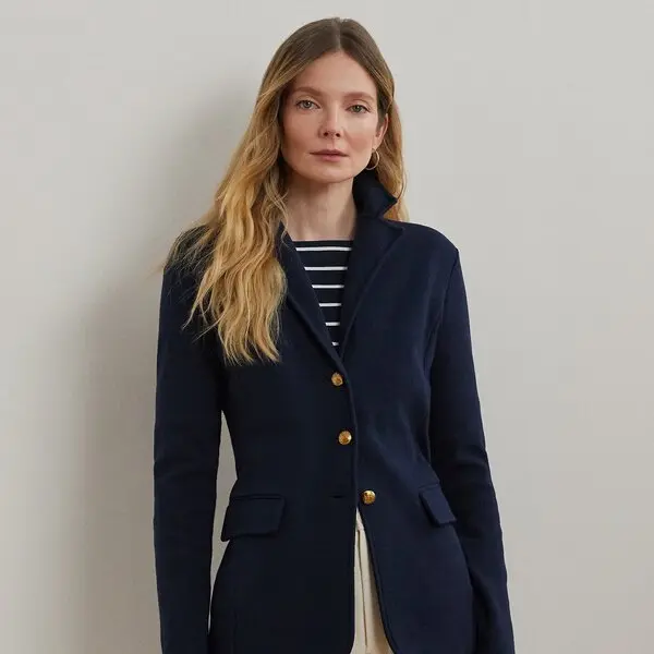 Ralph Lauren Cotton-blend Blazer - Lauren Navy