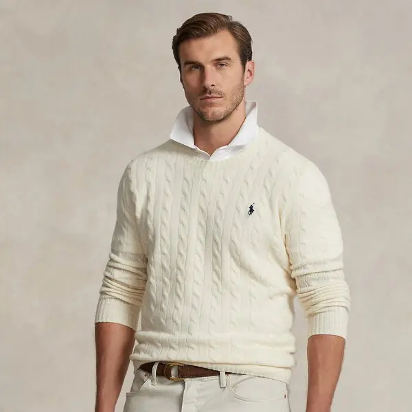 Ralph Lauren Cable-knit Wool-cashmere Sweater - Andover Cream