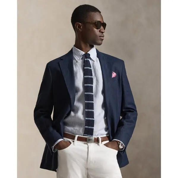 Ralph Lauren Polo Soft Tailored Fit Linen Suit Jacket - Dark Navy