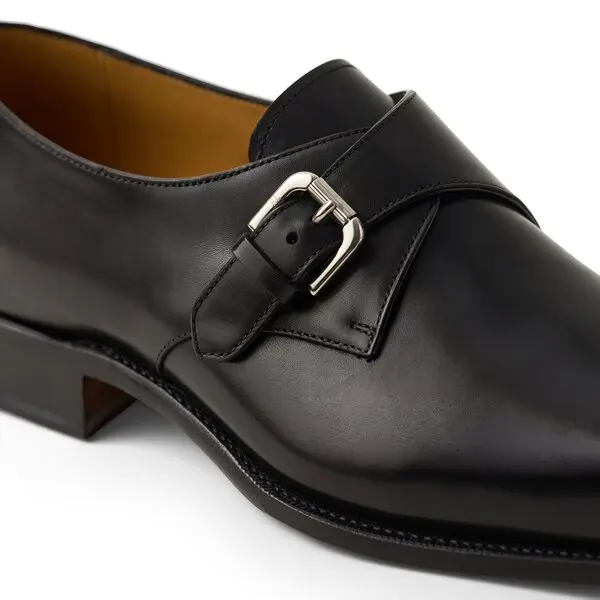 Ralph Lauren Darnell Calfskin Monk-strap Shoe - Black