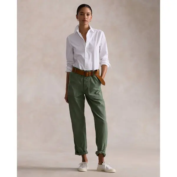 Ralph Lauren End-on-end Stretch Slim Fit Cotton Shirt - White