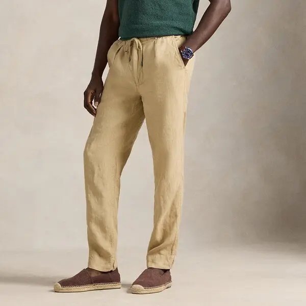 Ralph Lauren Tapered Linen Pants - Classic Khaki