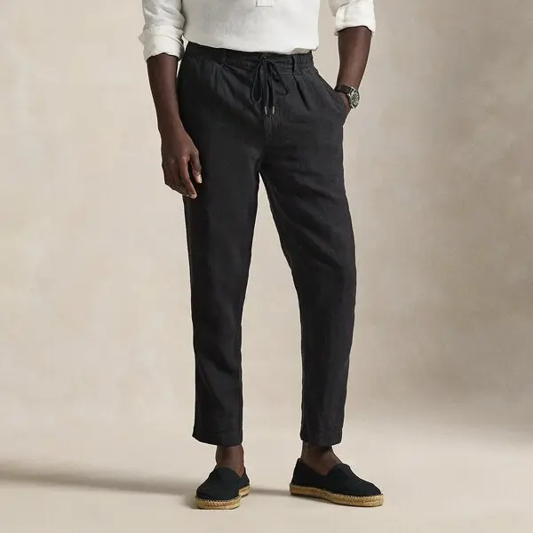 Ralph Lauren Tapered Linen Pants - Polo Black