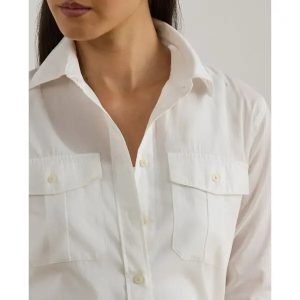 Ralph Lauren Classic Fit Cotton Voile Shirt - White