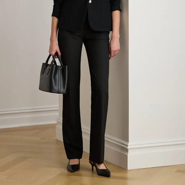 Ralph Lauren Straight-leg Stretch Pant - Black