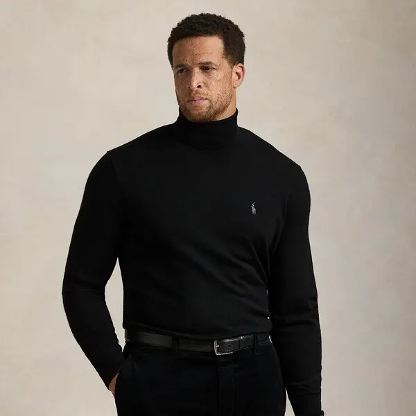 Ralph Lauren Washable Wool Turtleneck Sweater - Polo Black