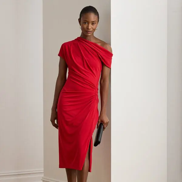 Ralph Lauren Stretch Jersey Off-the-shoulder Dress - Ralph Red