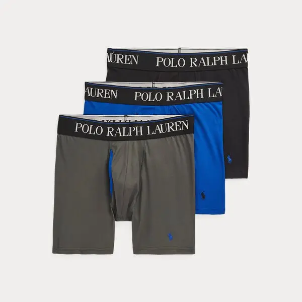 Ralph Lauren 4d-flex Microfiber Boxer Brief 3-pack - Grey/blue