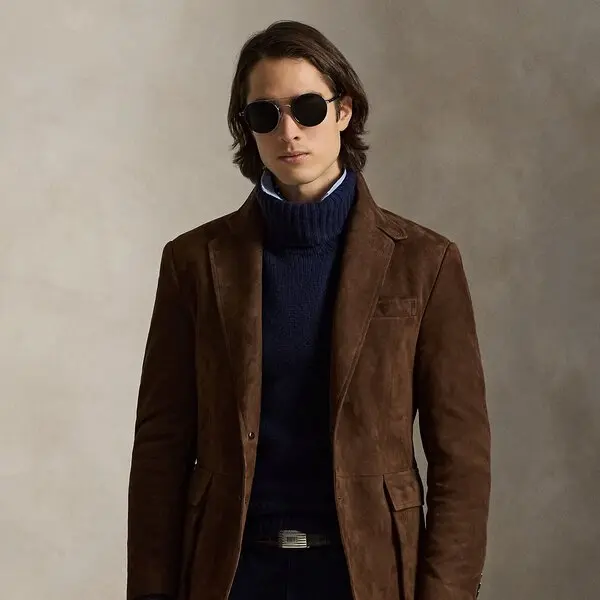 Ralph Lauren Rl67 Suede Jacket - Dark Beech