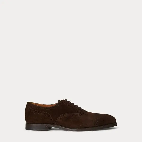 Ralph Lauren Maestra Calf-suede Cap-toe Shoe - Dark Brown