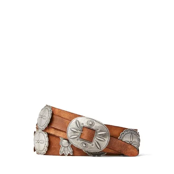 Ralph Lauren Leather Cast Concho Belt