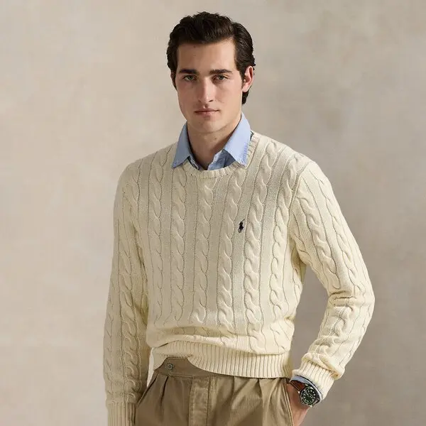 Ralph Lauren Cable-knit Cotton Sweater - Andover Cream