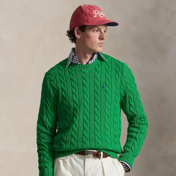 Ralph Lauren Cable-knit Cotton Sweater - Billiard