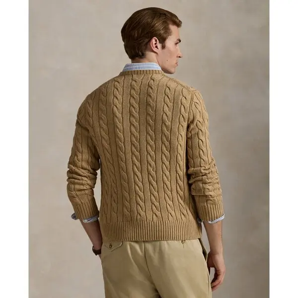 Ralph Lauren Cable-knit Cotton Sweater - Camel Melange