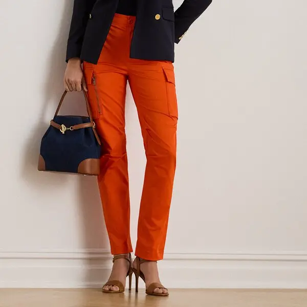Ralph Lauren Cotton Sateen Cargo Pant - Dusk Orange