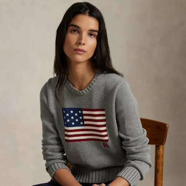 Ralph Lauren Polo Iconic Flag Sweater - Drift Grey Melange