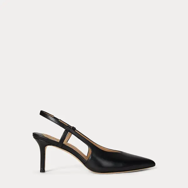 Ralph Lauren Khloe Leather Slingback Pumps - Black