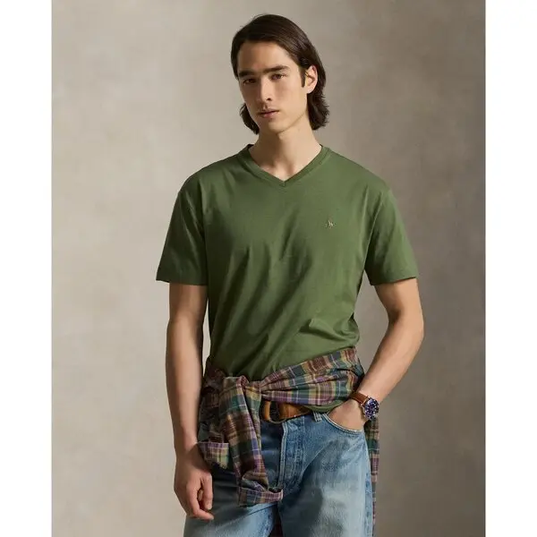 Ralph Lauren Classic Fit Jersey V-neck T-shirt - Supply Olive