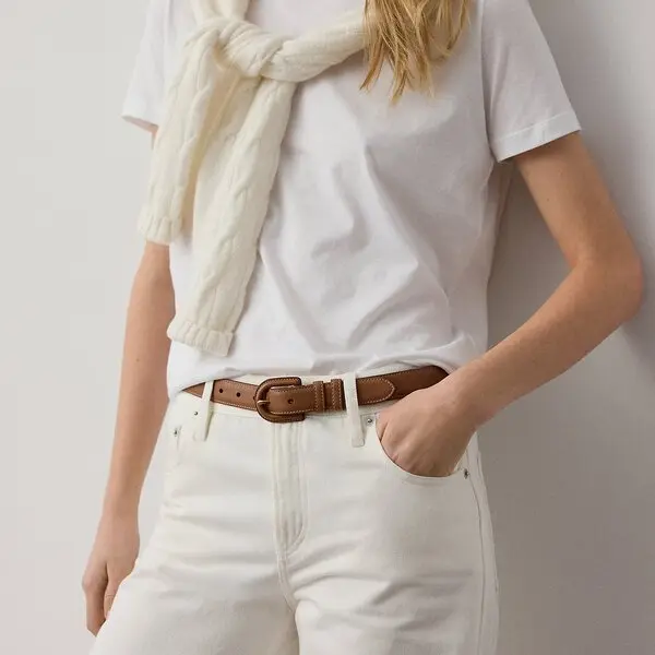 Ralph Lauren Calfskin Buckle Belt - Rl Gold