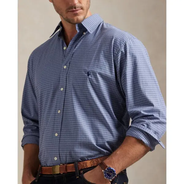 Ralph Lauren Checked Stretch Poplin Shirt - Blue Multi