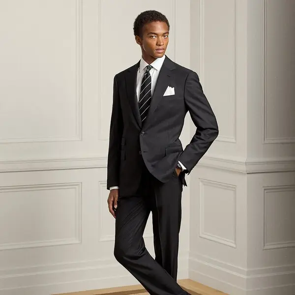 Ralph Lauren Gregory Hand-tailored Wool Serge Suit - Black