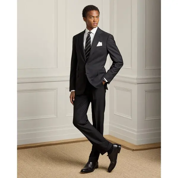 Ralph Lauren Gregory Hand-tailored Wool Serge Suit - Black