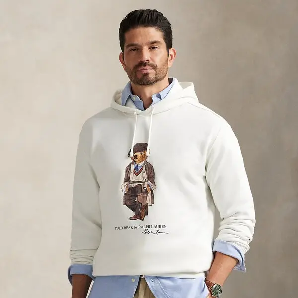 Ralph Lauren Polo Bear Fleece Hoodie - Deckwash White Heritage