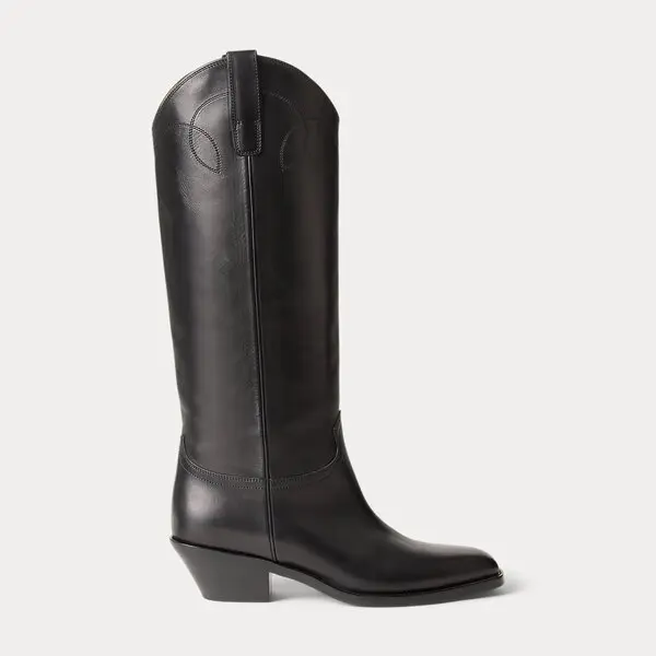 Ralph Lauren Jaelynne 45 Mm Burnished Tall Boot - Black