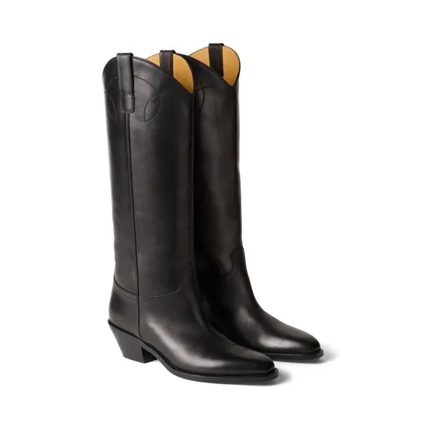Ralph Lauren Jaelynne 45 Mm Burnished Tall Boot - Black