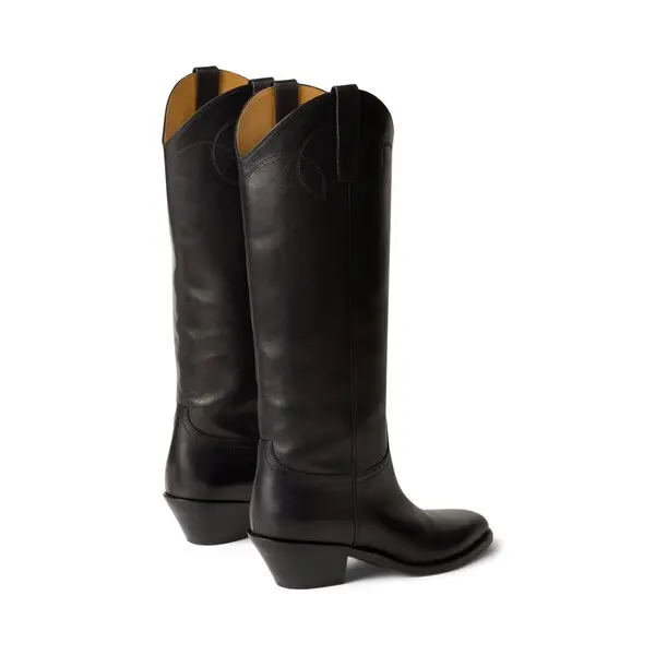 Ralph Lauren Jaelynne 45 Mm Burnished Tall Boot - Black