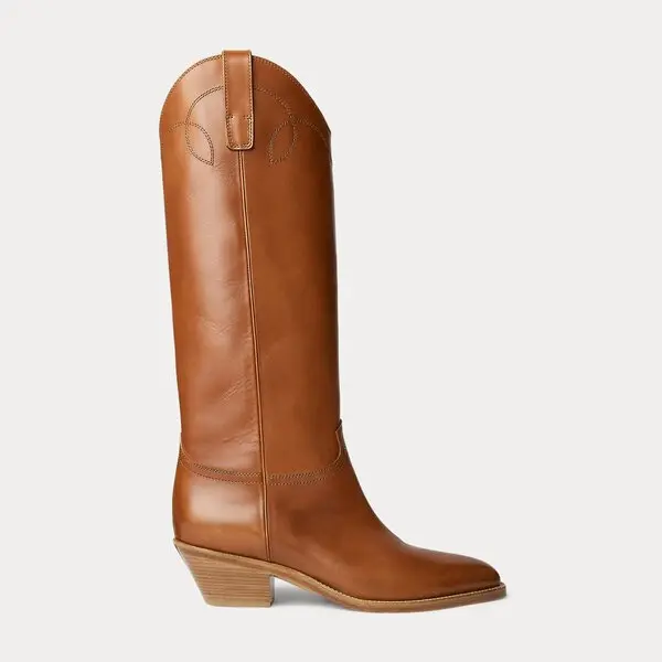 Ralph Lauren Jaelynne 45 Mm Burnished Tall Boot - Rl Gold