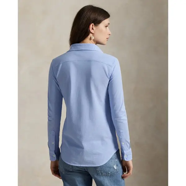 Ralph Lauren Slim Fit Knit Cotton Oxford Shirt - Blue