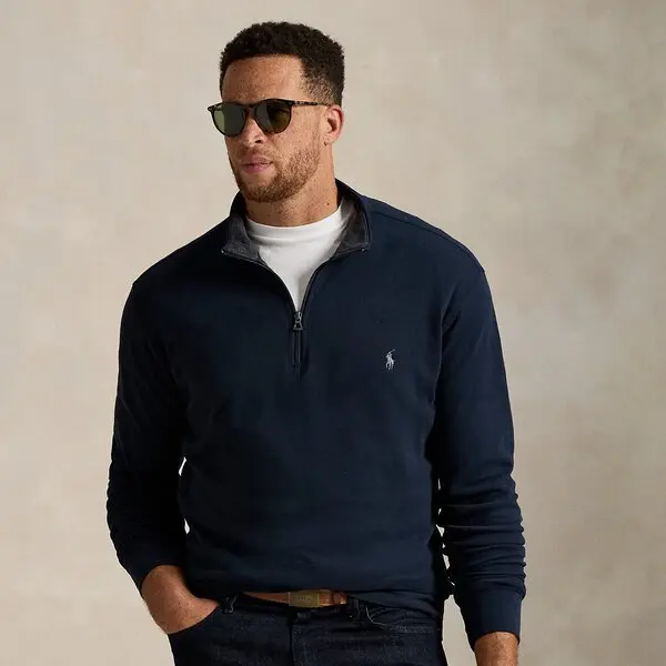 Ralph Lauren Jersey Quarter-zip Pullover - Aviator Navy