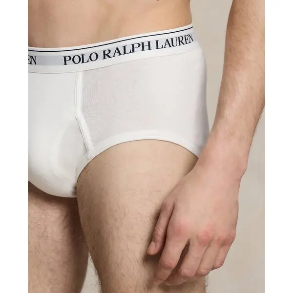 Ralph Lauren Cotton Wicking Mid-rise Brief 4-pack - White