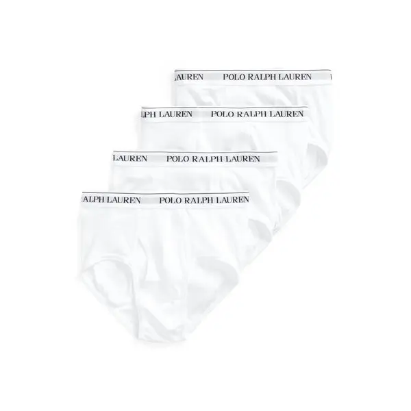 Ralph Lauren Cotton Wicking Mid-rise Brief 4-pack - White