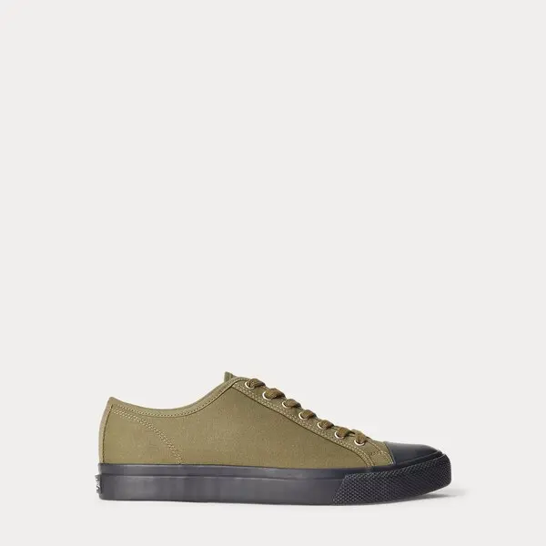 Ralph Lauren Low Top Canvas Sneakers - Olive