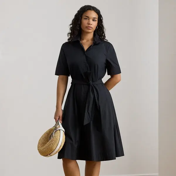 Ralph Lauren Belted Fit-and-flare Shirtdress - Polo Black