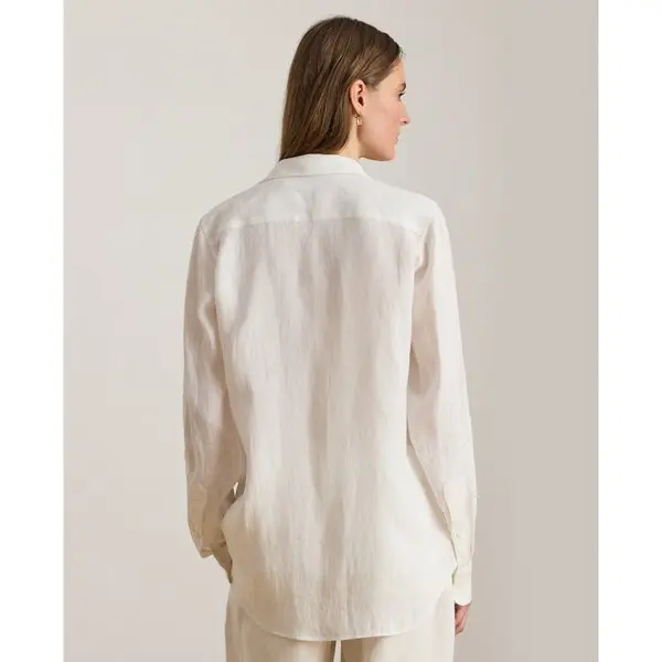 Ralph Lauren Relaxed Fit Linen Roll-tab Sleeve Shirt - White