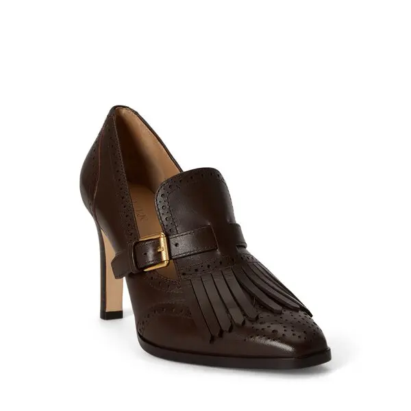 Ralph Lauren Colleen Kiltie Pumps - Chestnut Brown