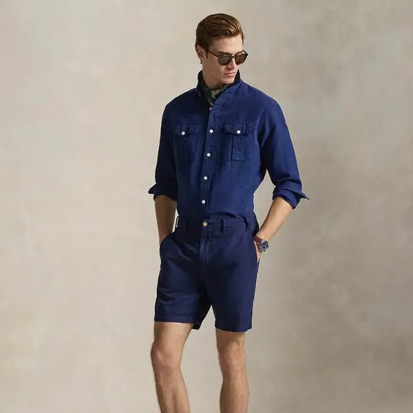 Ralph Lauren 8.5-inch Classic Fit Linen-cotton Short - Spring Navy