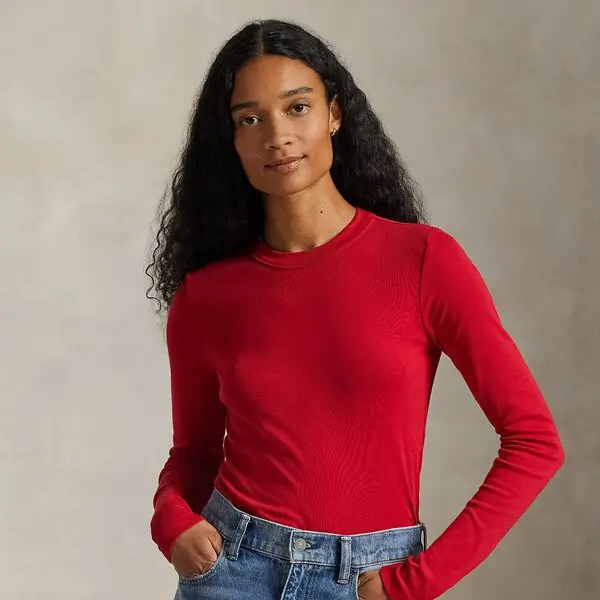 Ralph Lauren Slim Fit Cotton Long-sleeve Tee - Red