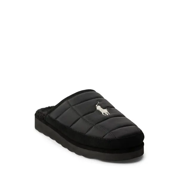 Ralph Lauren Reade Suede-trim Scuff Slipper