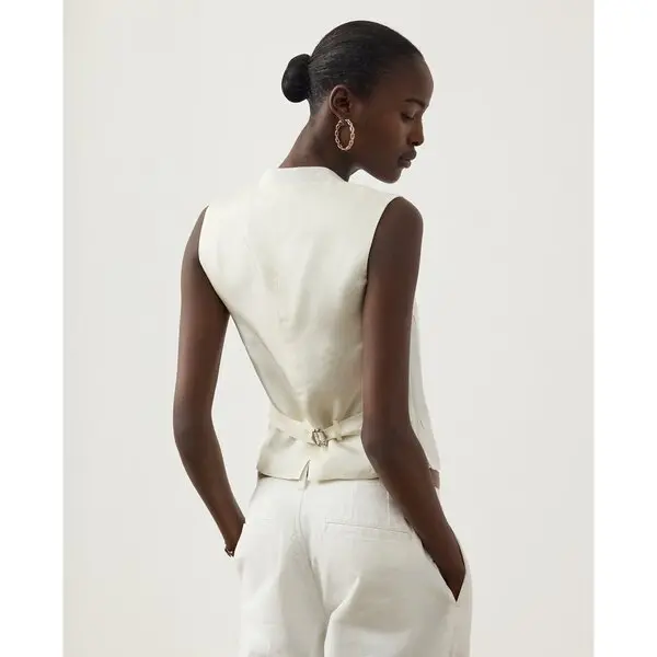 Ralph Lauren Jaiden Linen Vest - Cream