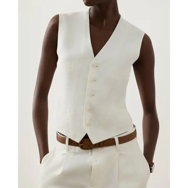 Ralph Lauren Jaiden Linen Vest - Cream