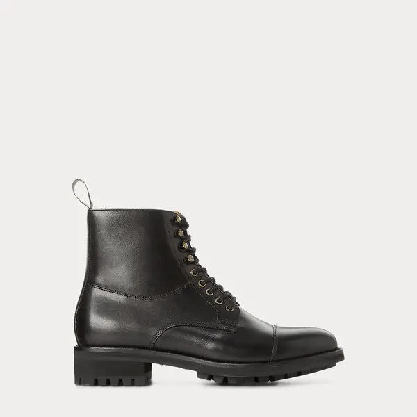 Ralph Lauren Bryson Leather Cap-toe Boot - Black