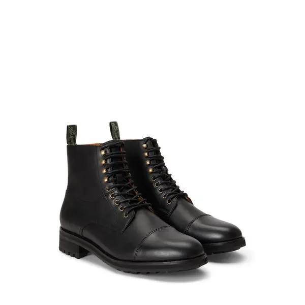 Ralph Lauren Bryson Leather Cap-toe Boots