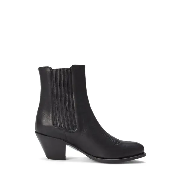 Ralph Lauren Leather Chelsea Western Boots - Black