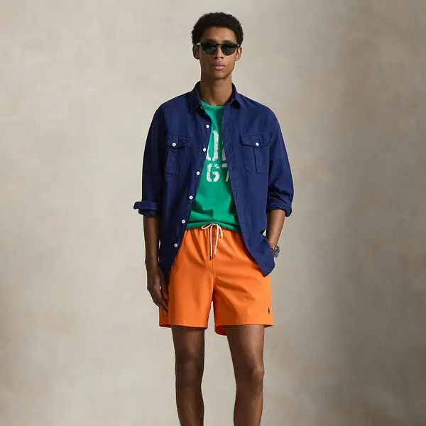 Ralph Lauren 5.75-inch Traveler Swim Trunks - Sailing Orange