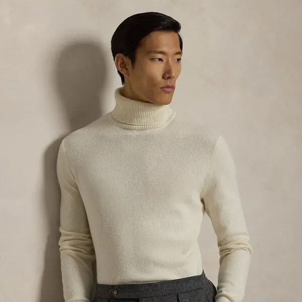 Ralph Lauren Wool-cotton Turtleneck Sweater - Andover Cream